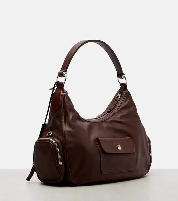 Prada Medium Leather Shoulder Bag - Brown