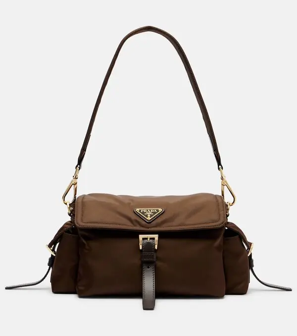 Prada Medium Re-nylon Shoulder Bag - Brown