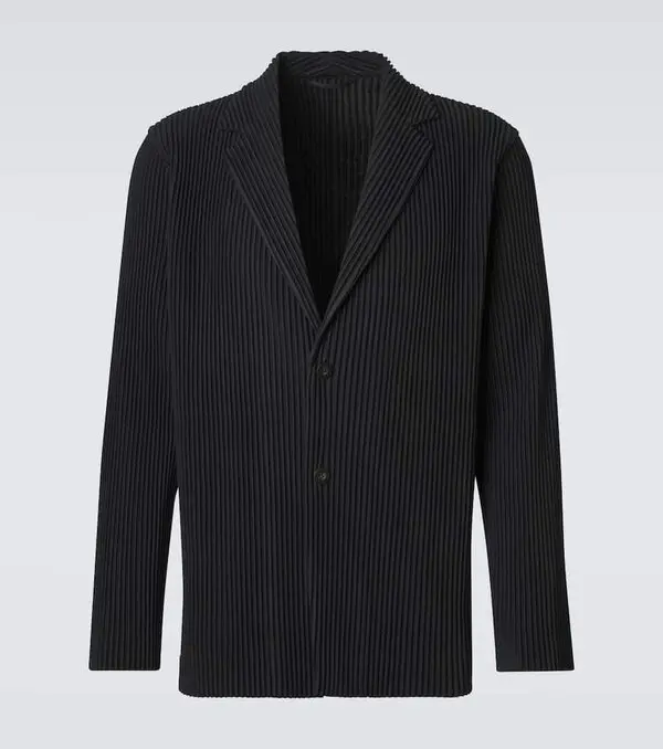 Issey Miyake Homme Plissé Basics Pleated Blazer - Black