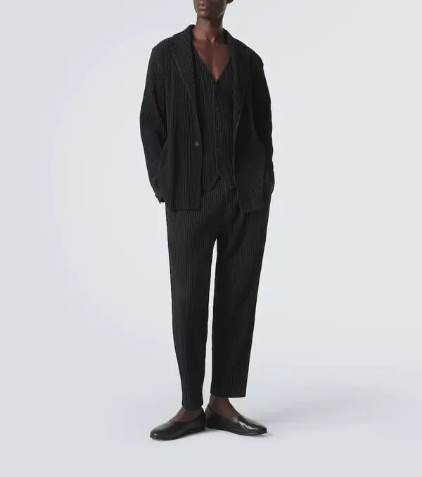 Issey Miyake Homme Plissé Basics Pleated Blazer - Black