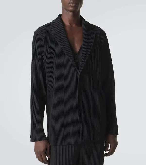 Issey Miyake Homme Plissé Basics Pleated Blazer - Black