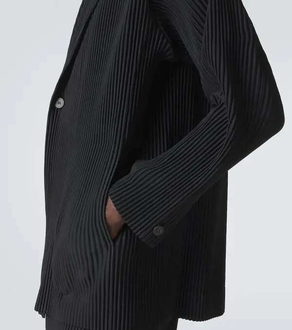 Issey Miyake Homme Plissé Basics Pleated Blazer - Black