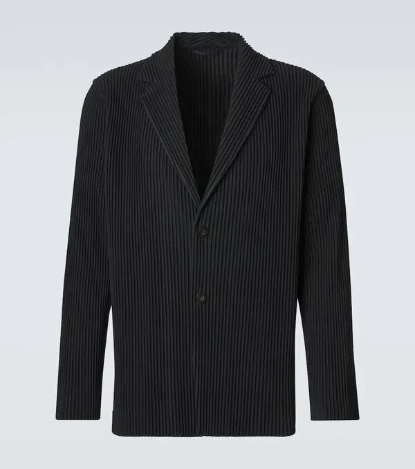 Issey Miyake Homme Plissé Basics Pleated Blazer - Black