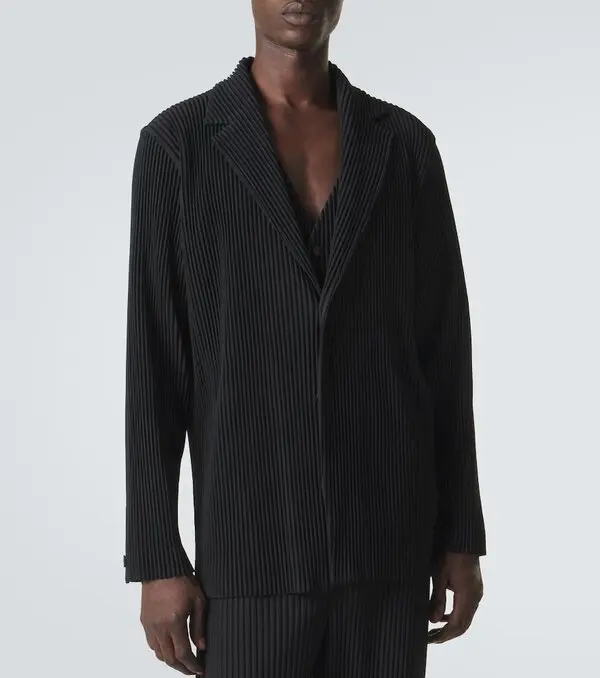 Issey Miyake Homme Plissé Basics Pleated Blazer - Black