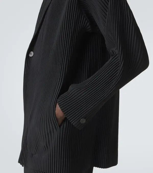 Issey Miyake Homme Plissé Basics Pleated Blazer - Black