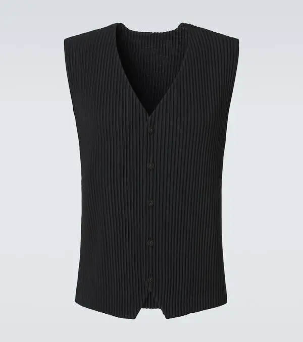 Issey Miyake Homme Plissé Basics Pleated Vest - Black