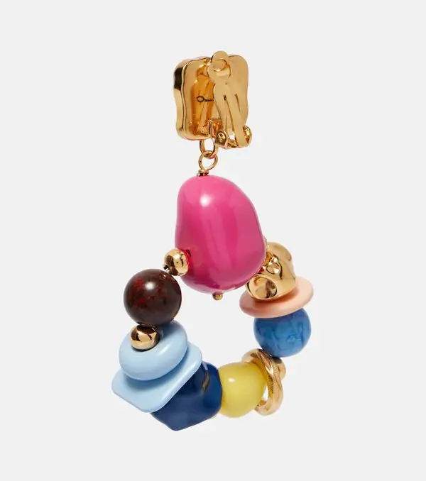 Oscar De La Renta Seaglass Beaded Clip-on Earrings