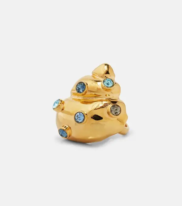 Oscar De La Renta Seashell Crystal-embellished Ring - Gold