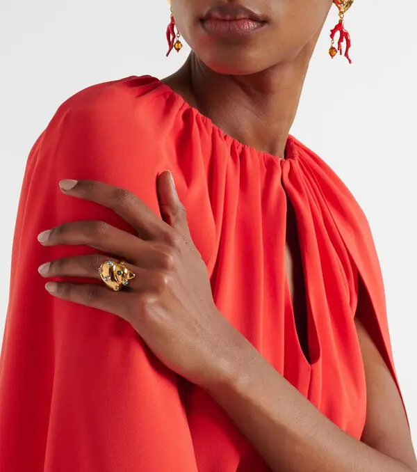 Oscar De La Renta Seashell Crystal-embellished Ring