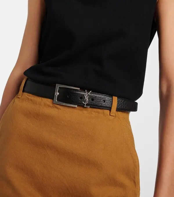 Saint Laurent Cassandre Leather Belt