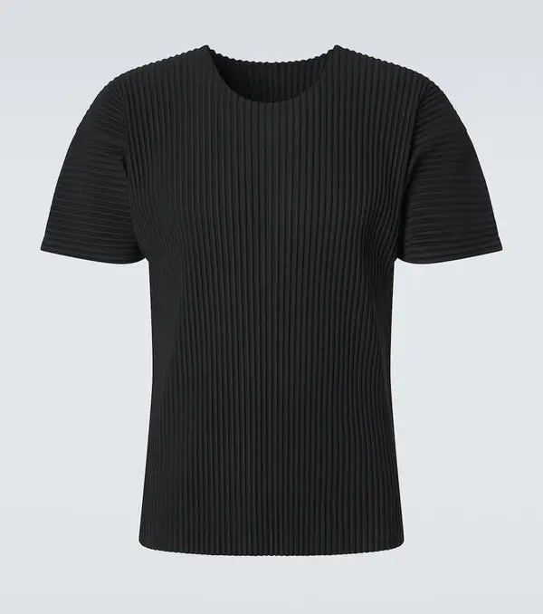 Issey Miyake Homme Plissé Basics Pleated T-shirt - Black