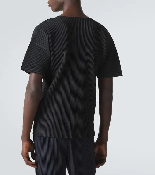 Issey Miyake Homme Plissé Basics Pleated T-shirt - Black