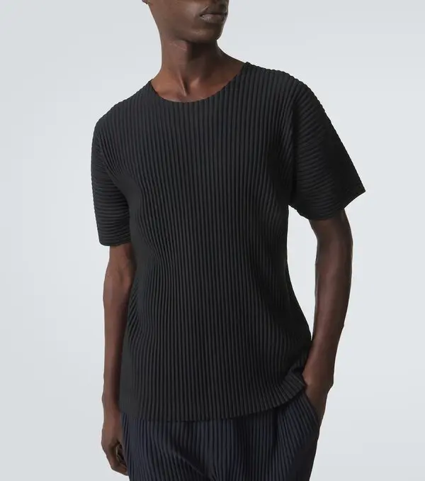 Issey Miyake Homme Plissé Basics Pleated T-shirt - Black