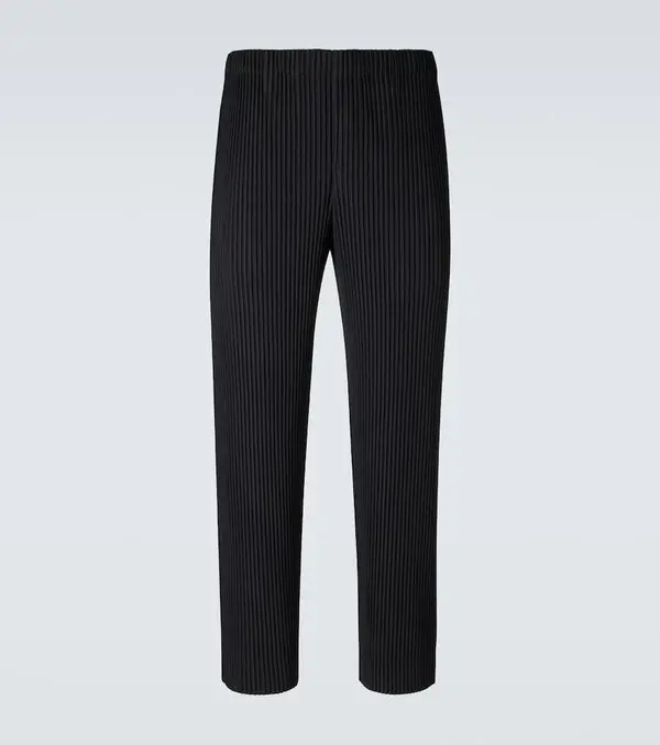 Issey Miyake Homme Plissé Pleated Straight Leg Trousers - Black