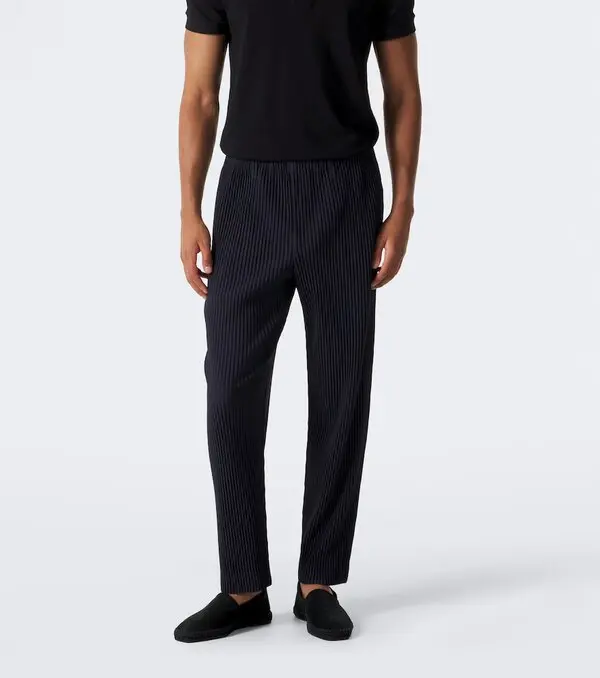 Issey Miyake Basics Pleated Straight Pants - Blue