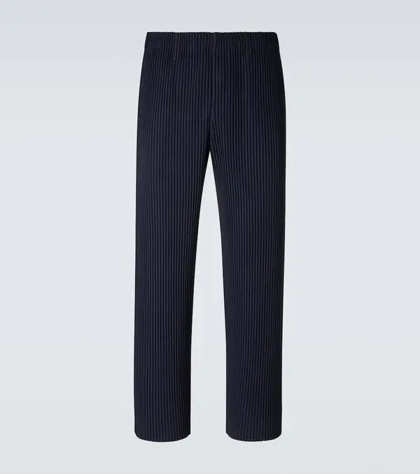 Issey Miyake Basics Pleated Straight Pants - Blue