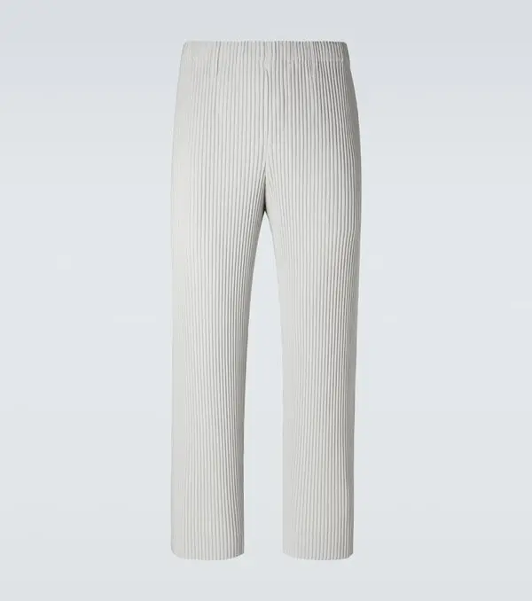 Issey Miyake Homme Plissé Pleated Straight Leg Trousers - Grey