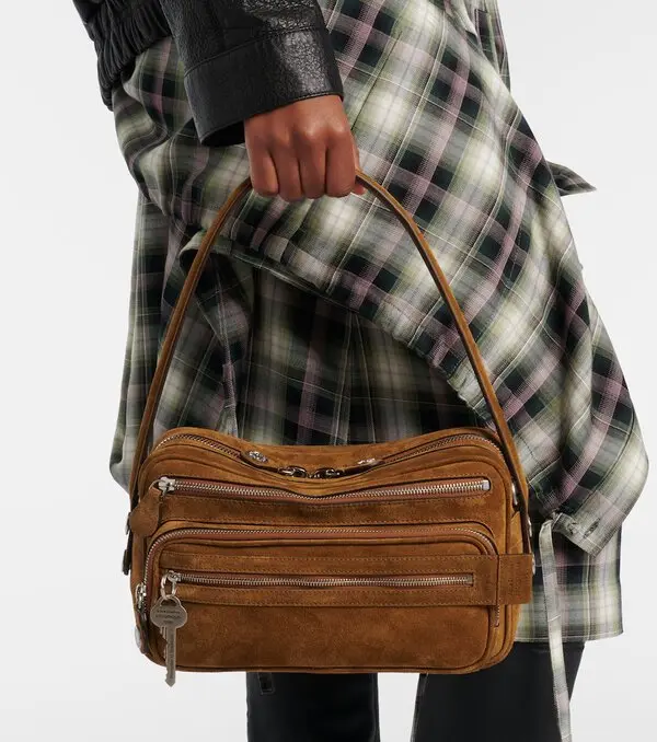 Acne Studios Camero Party Suede Shoulder Bag - Brown