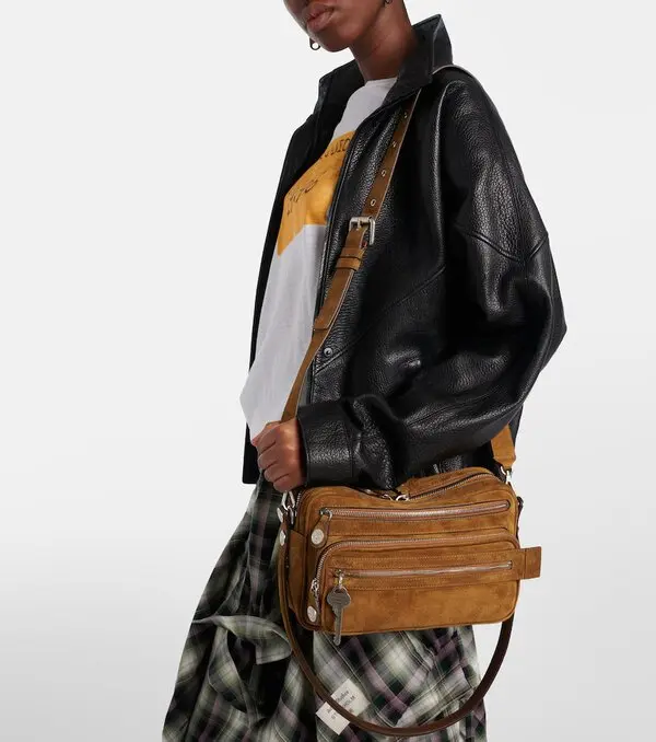 Acne Studios Camero Party Suede Shoulder Bag - Brown