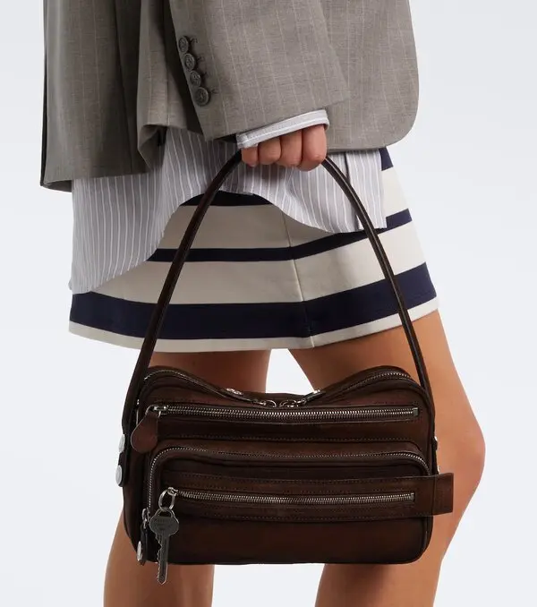 Acne Studios Suede Camera Bag - Brown