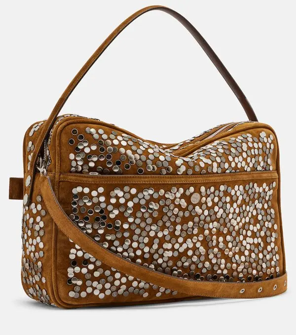 Acne Studios Large Suede Camera Shoulder Bag - Brown