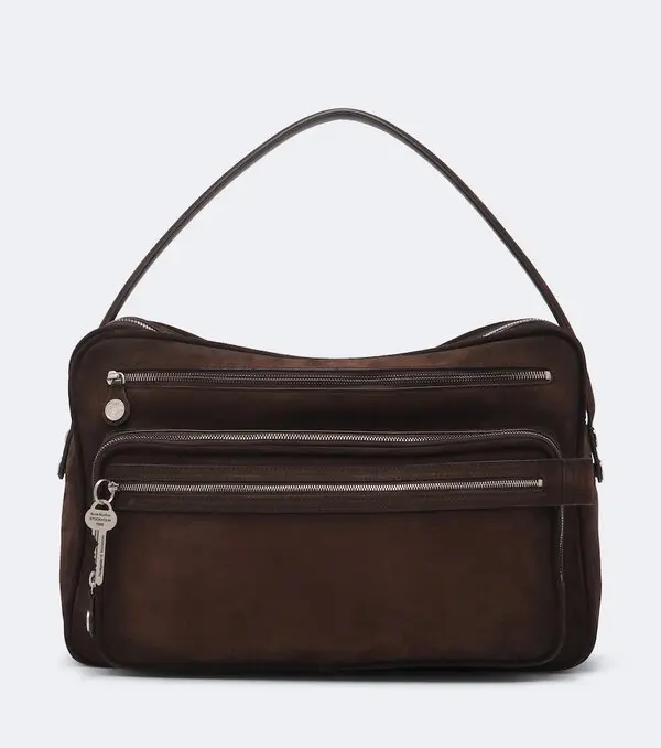Acne Studios Large Suede Camera Shoulder Bag - Brown