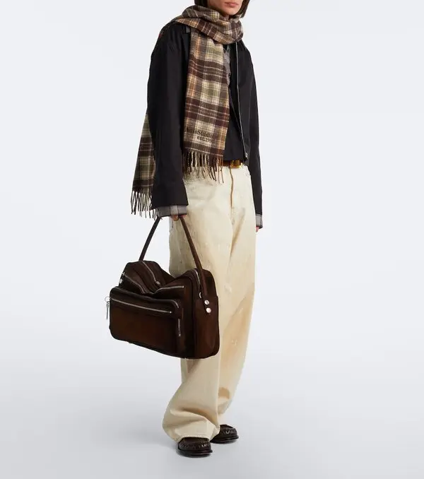 Acne Studios Camero Camera Suede Shoulder Bag - Brown