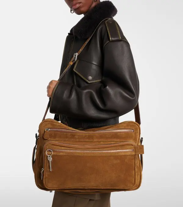 Acne Studios Camero Camera Suede Shoulder Bag - Brown