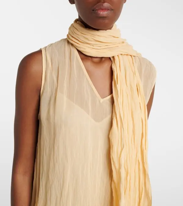 Plan C Scarf-detail Cotton-blend Maxi Dress - Pink