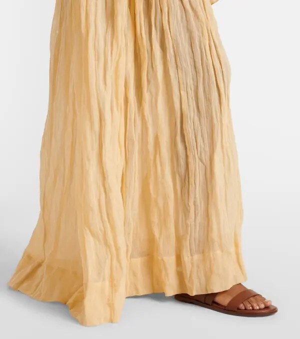Plan C Scarf-detail Cotton-blend Maxi Dress - Pink