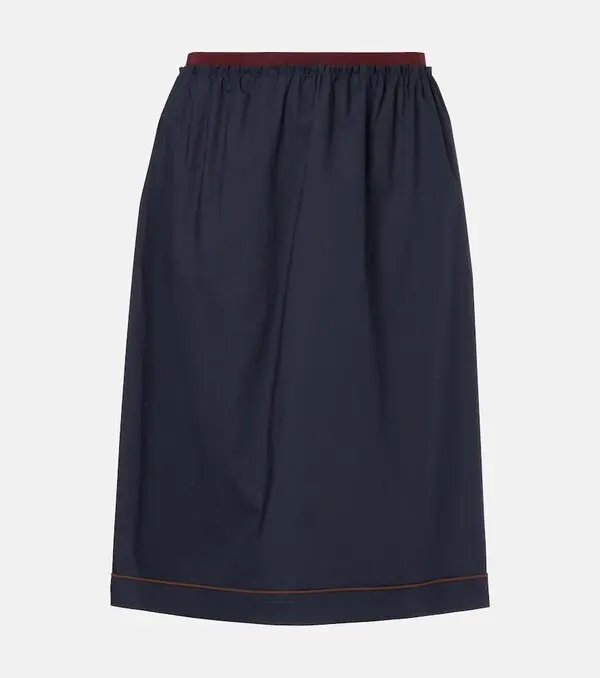 Plan C Cotton Midi Skirt - Blue