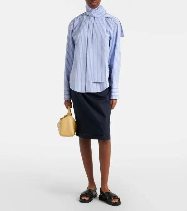 Plan C Cotton Midi Skirt