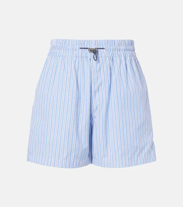 Plan C Striped Cotton Shorts
