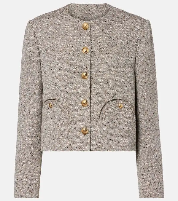 BLAZÉ MILANO Shamo Linen-blend Tweed Jacket - Brown