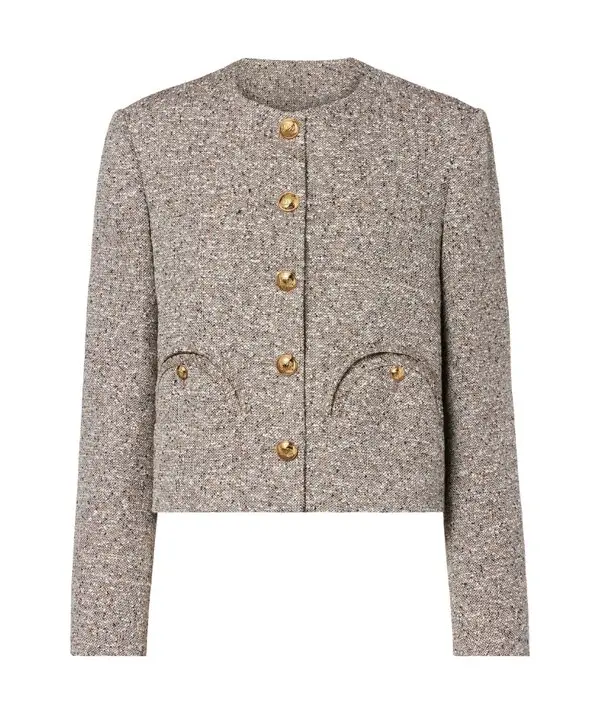 BLAZÉ MILANO Shamo Linen-blend Tweed Jacket - Brown