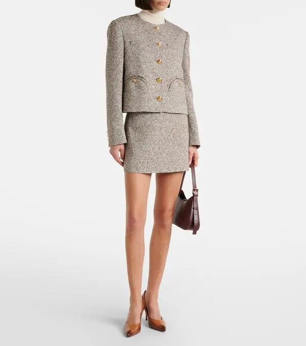 BLAZÉ MILANO Shamo Linen-blend Tweed Jacket