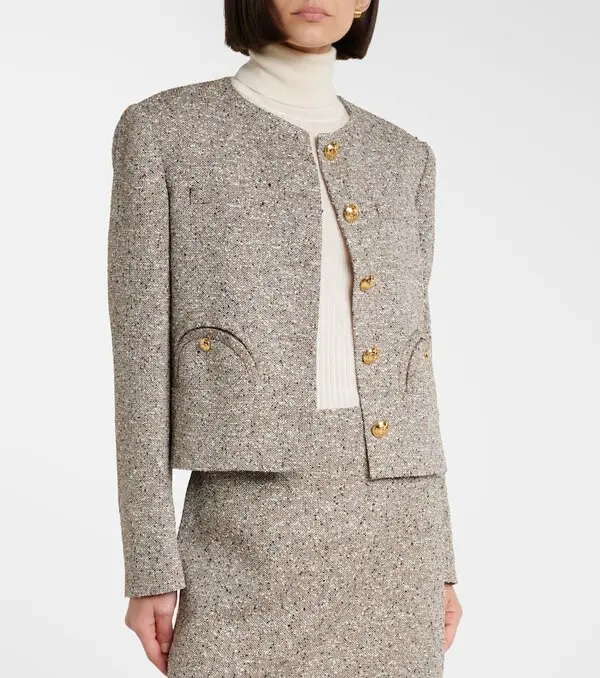 BLAZÉ MILANO Shamo Linen-blend Tweed Jacket