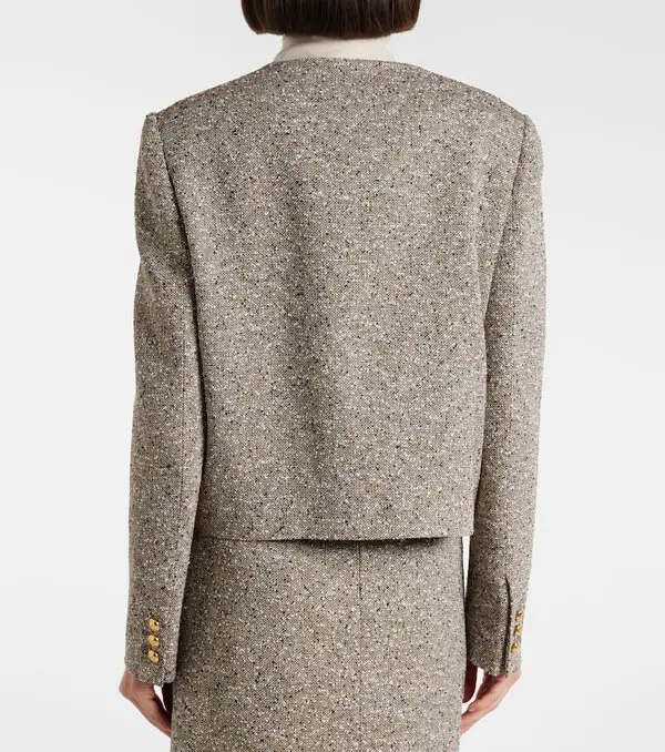 BLAZÉ MILANO Shamo Linen-blend Tweed Jacket