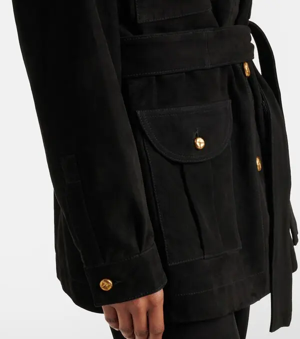 BLAZÉ MILANO Sahariana Suede Jacket - Black