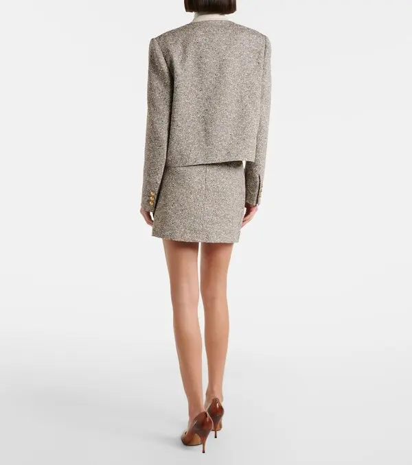 BLAZÉ MILANO Coci Linen-blend Tweed Miniskirt - Black