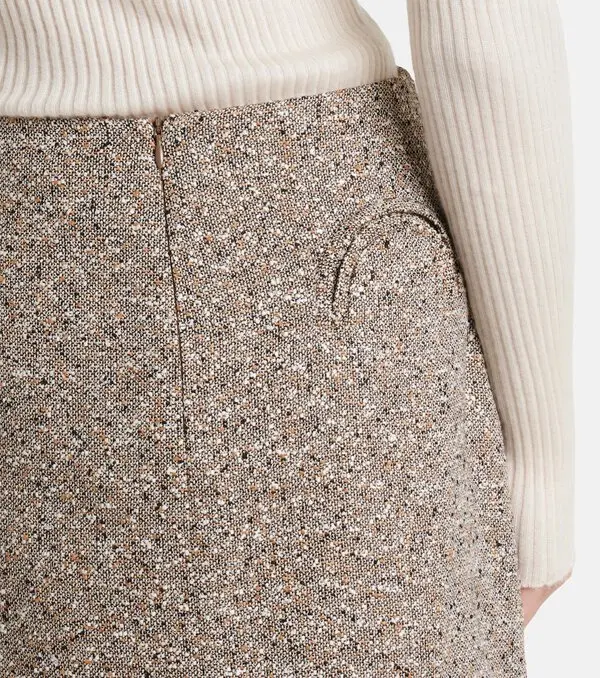 BLAZÉ MILANO Coci Linen-blend Tweed Miniskirt - Black