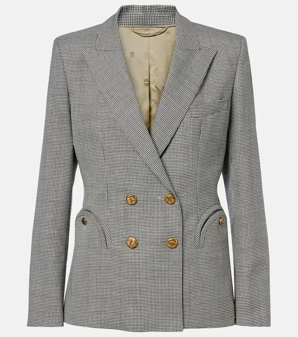 BLAZÉ MILANO Charmer Houndstooth Virgin Wool Blazer - Black