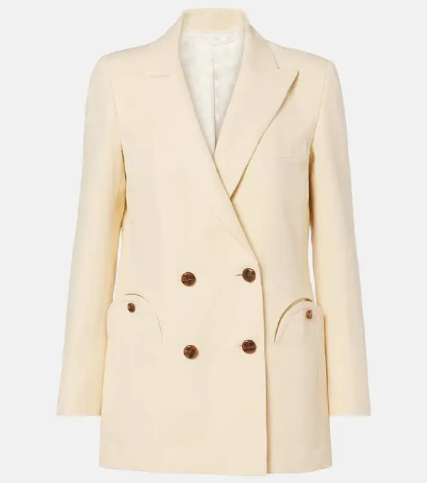 BLAZÉ MILANO Savannah Linen And Silk Blazer - White
