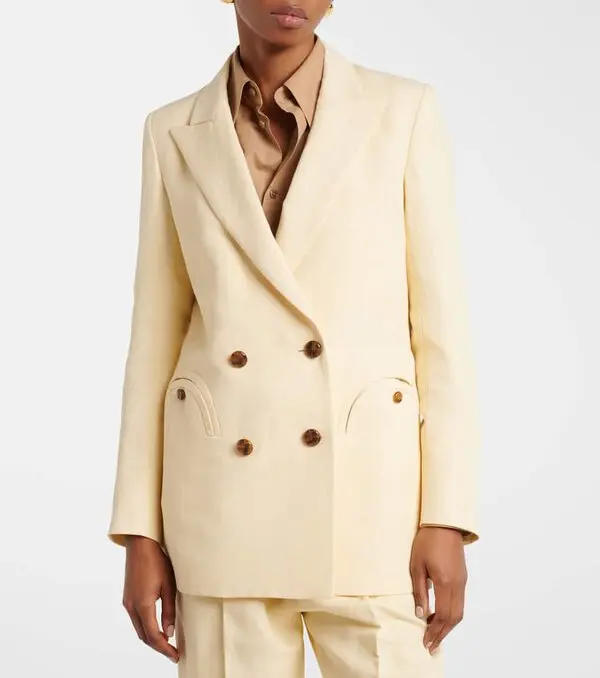 BLAZÉ MILANO Savannah Linen And Silk Blazer - White