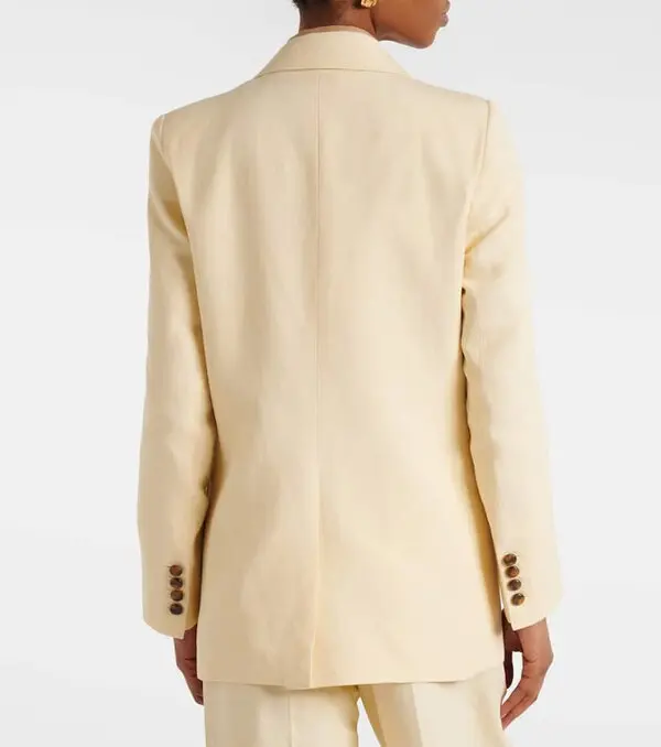 BLAZÉ MILANO Savannah Linen And Silk Blazer - White