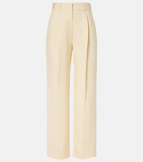 BLAZÉ MILANO Fox Linen And Silk Straight Pants - Beige