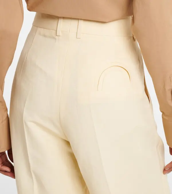 BLAZÉ MILANO Fox Linen And Silk Straight Pants - Beige