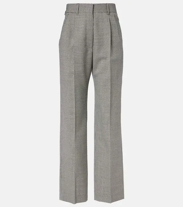 BLAZÉ MILANO Fox Houndstooth Straight Pants - Black