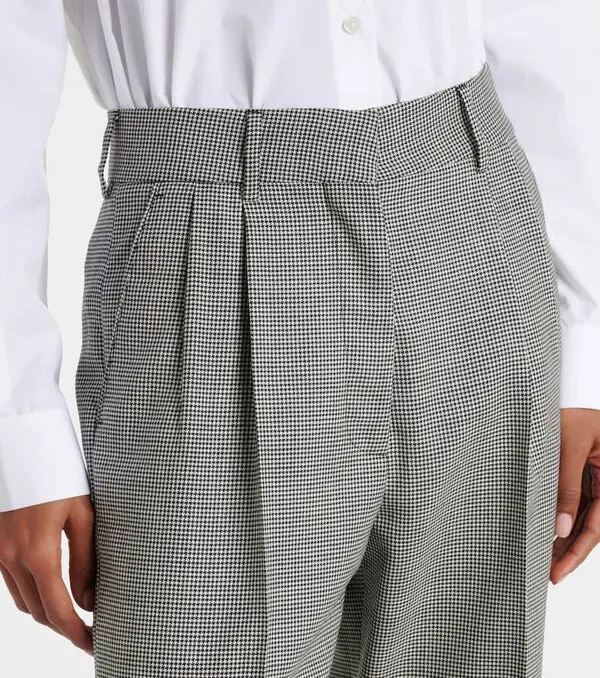 BLAZÉ MILANO Fox Houndstooth Straight Pants - Black