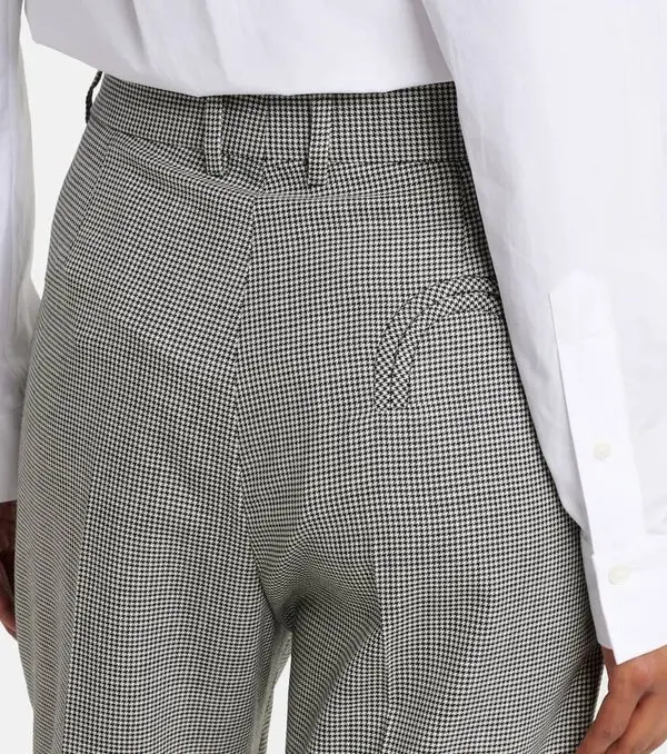 BLAZÉ MILANO Fox Houndstooth Straight Pants - Black
